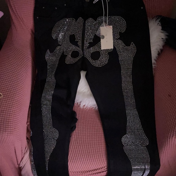 MNML | Pants | Brand New Skeleton Denim Pants Mnml La | Poshmark